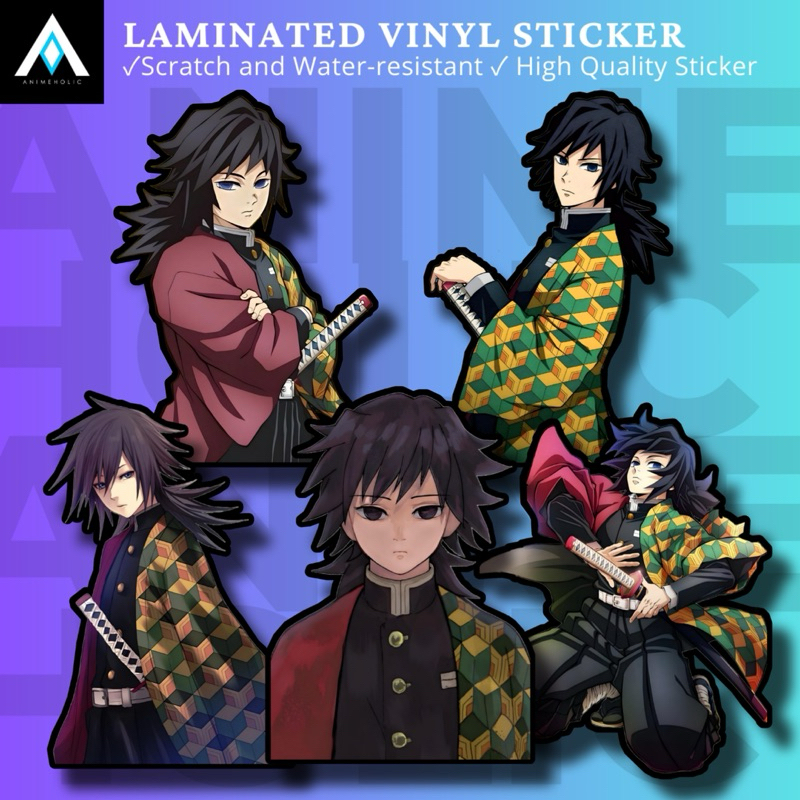 GIYU TOMIOKA WATER PILLAR KIMETSU NO YAIBA DEMON SLAYER STICKERS ...