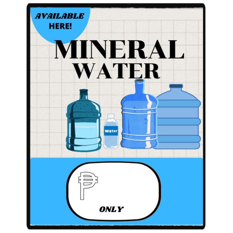 Mineral Water Available Here Signage A4 Size Laminated | Shopee Philippines