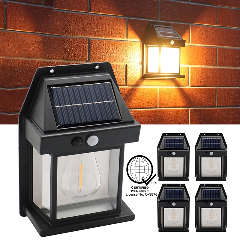 Solar Outdoor Wall Light Body Sensing Three-mode Tungsten Wall Light Garden Villa Courtyard Lamp ...