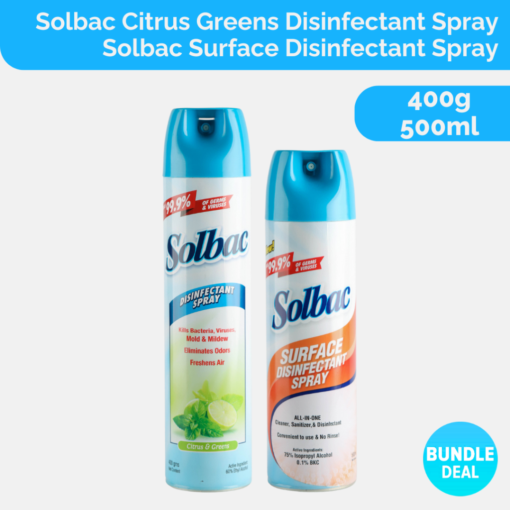 Solbac Citrus & Greens 400g & Solbac Surface Disinfectant | Shopee ...