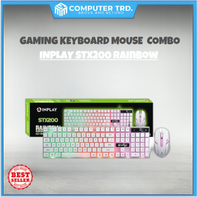 Inplay (STX200) Rainbow /RGB Suspended Blacklight Gamming Keyboard ...