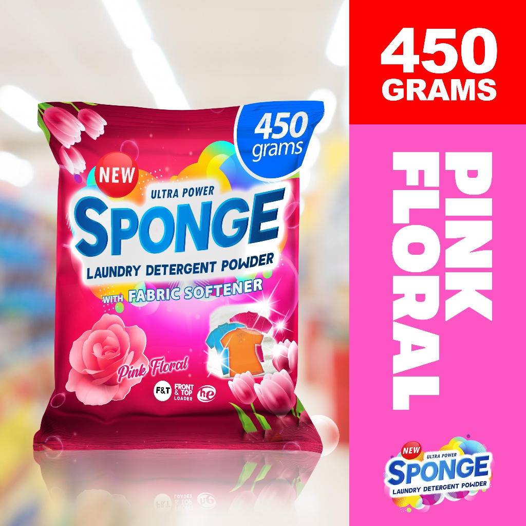 SPONGE Ultra Power Detergent Powder - Floral Pink - 450 Grams by ...