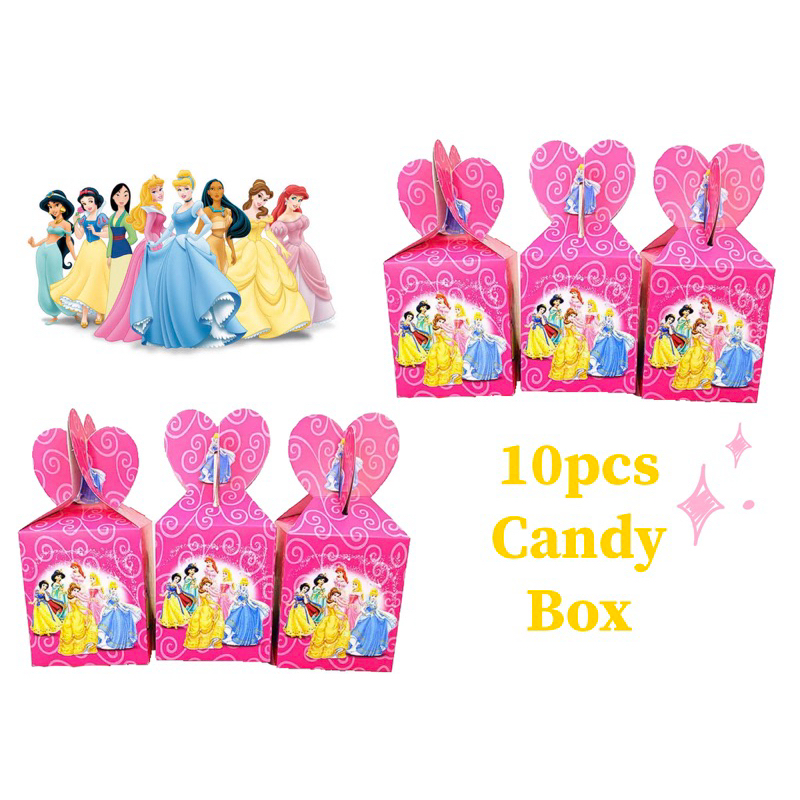 10pcs Princess Candy Box & Giftbox for Giveaways Princess Theme Party ...