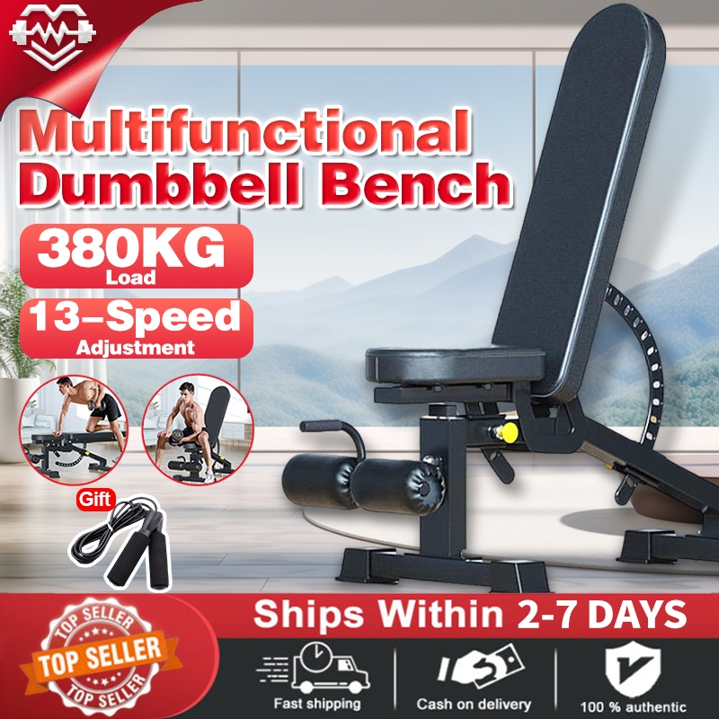 【COD】Exercise bench Adjustable bench dumbbell lifting bench Rotate up ...