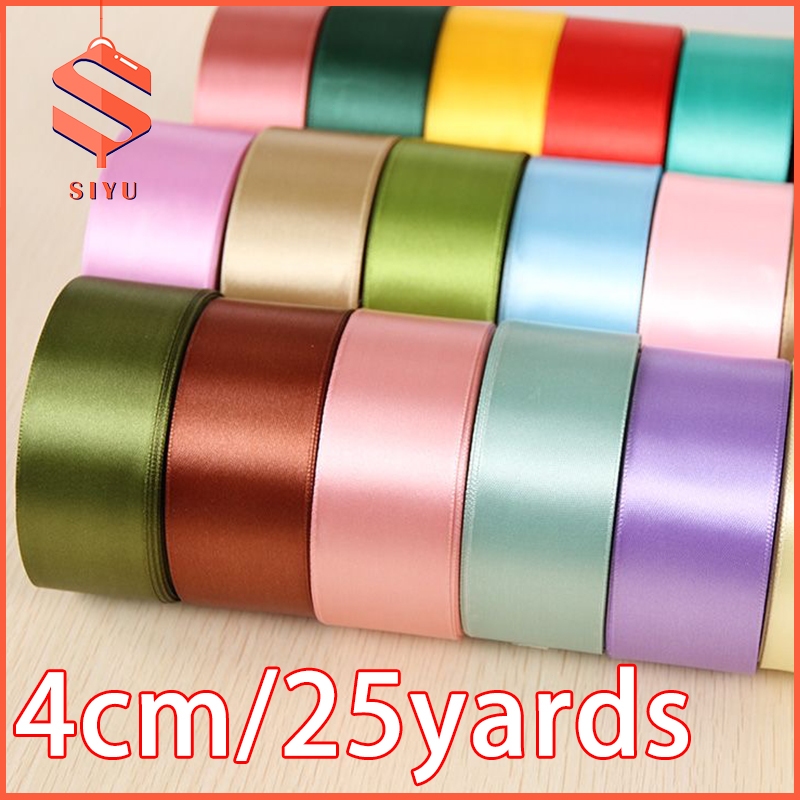 4cm (25 yards/roll) Satin Ribbon Roll Gift Packaging Ribbon Flower ...