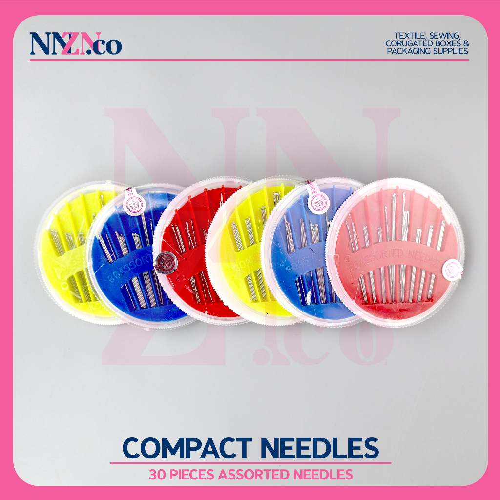 NNZN Compact Needles with Random Color Case 30 Pieces Assorted Sizes ...