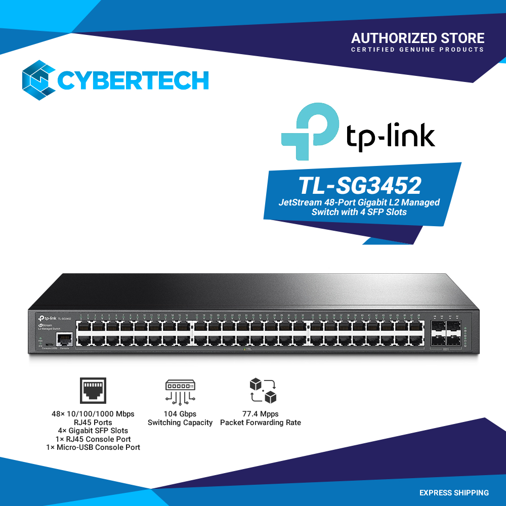 TP-Link TL-SG3452 Jetstream 48-Port Gigabit L2 Managed Switch With 4 ...
