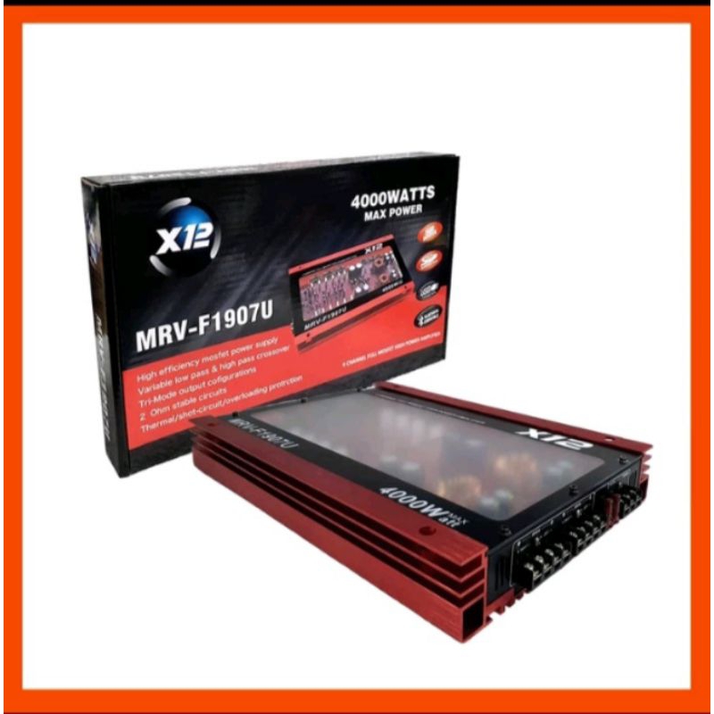 X12 MRV-F1907U 4 Channel Full Mosfet Car Amplifier 4000W - tested ...