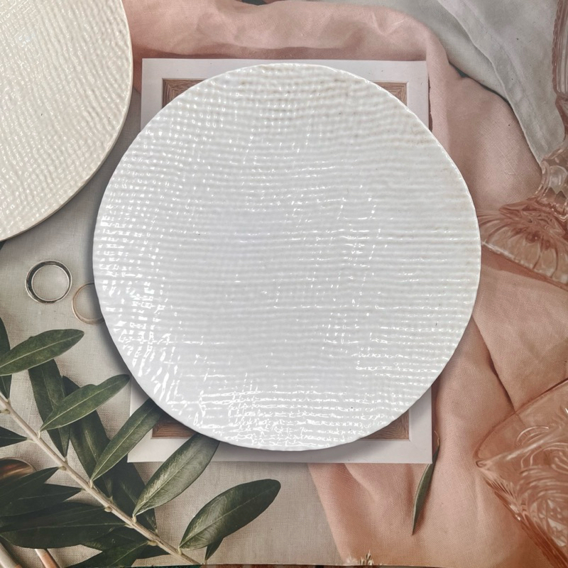 White Textured Melamine Plate (embossed) | Shopee Philippines