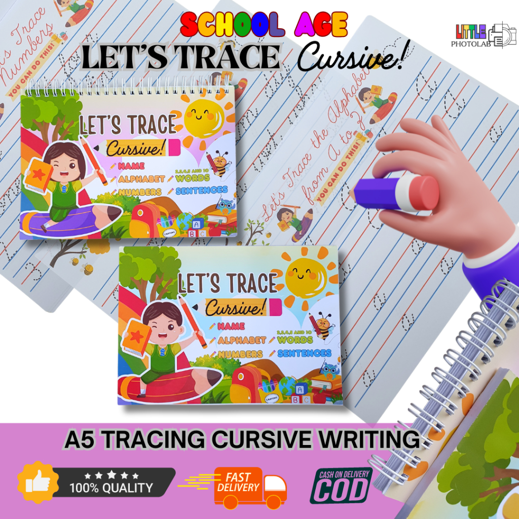 SCHOOL AGE CURSIVE A5 Tracing Writing ALL IN ONE PAD Handwriting ...