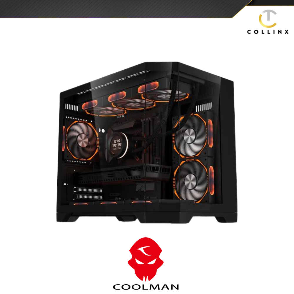 Coolman Spectra Luxe Gaming Case ATX and M-ATX | Black and White PC Case | Collinx Computer ...