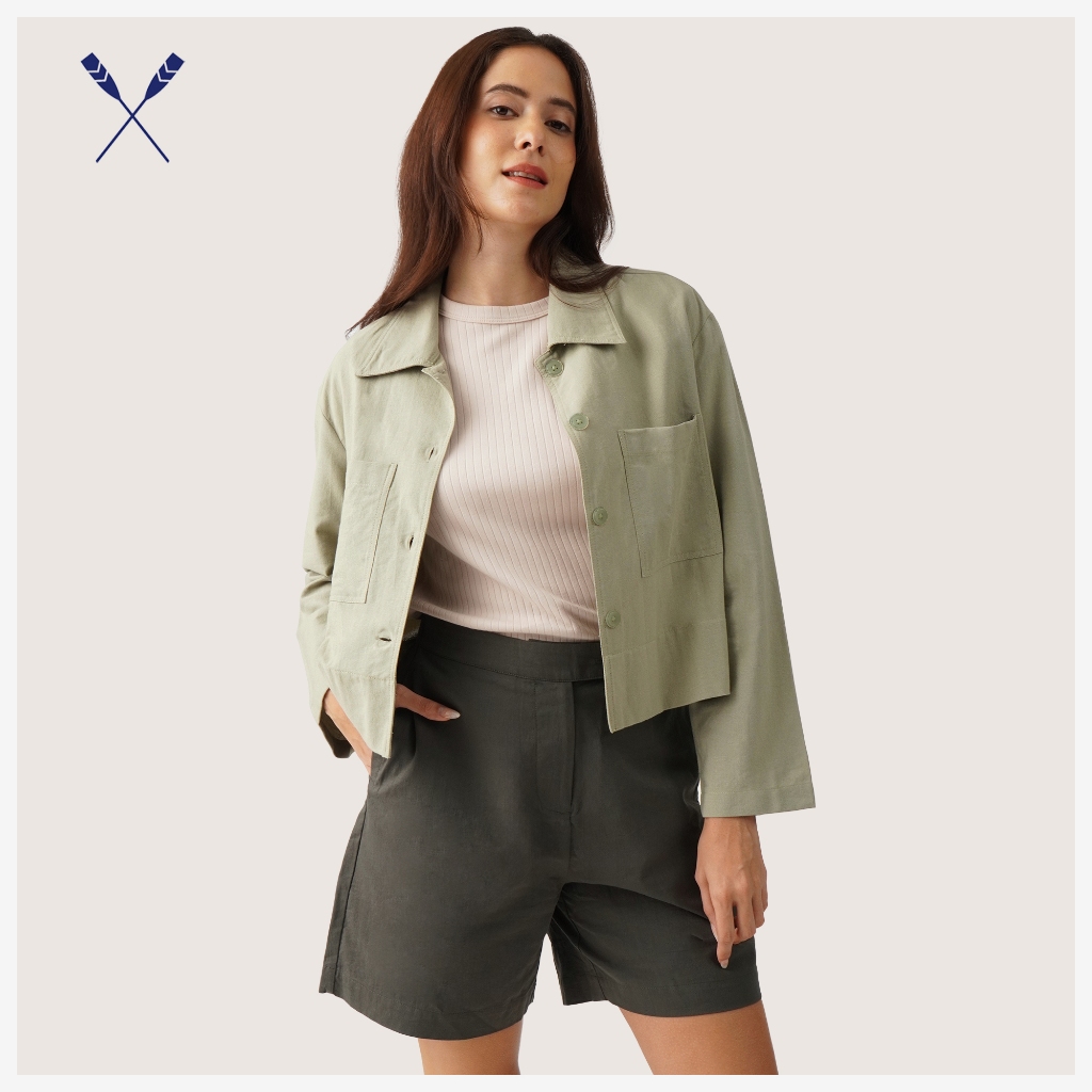 Regatta Linen Shirt Jacket For Women (Green Tea) | Shopee Philippines
