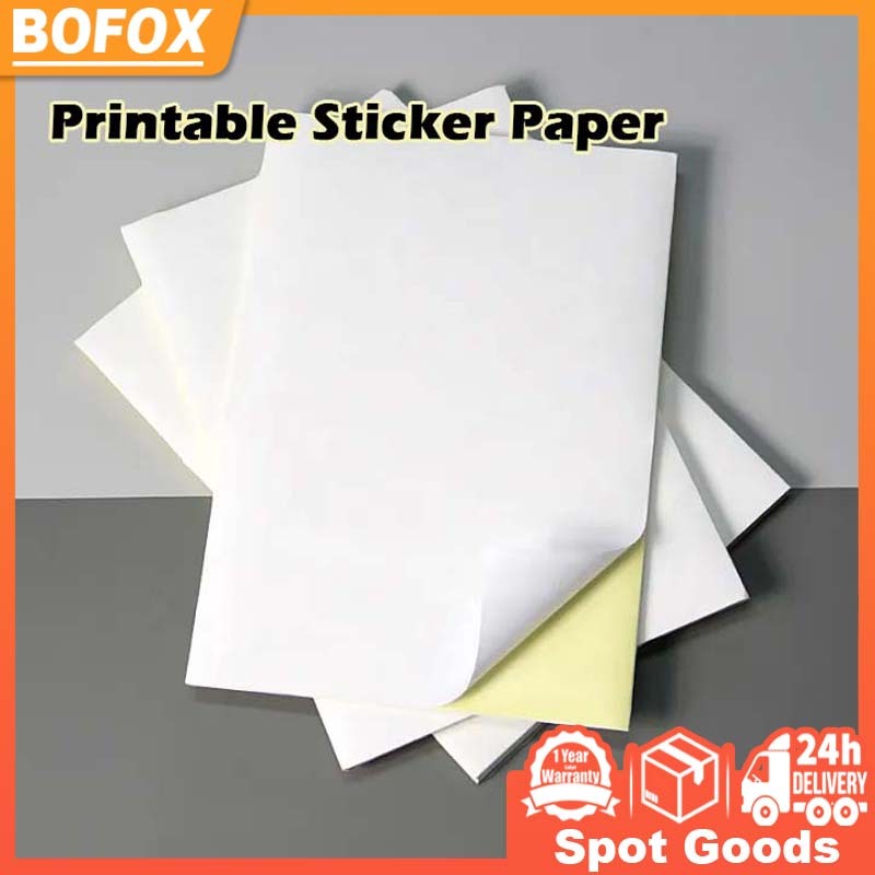 Kraft Home Supplies A4 Printable Sticker Paper Matte Glossy 100 Sheets ...