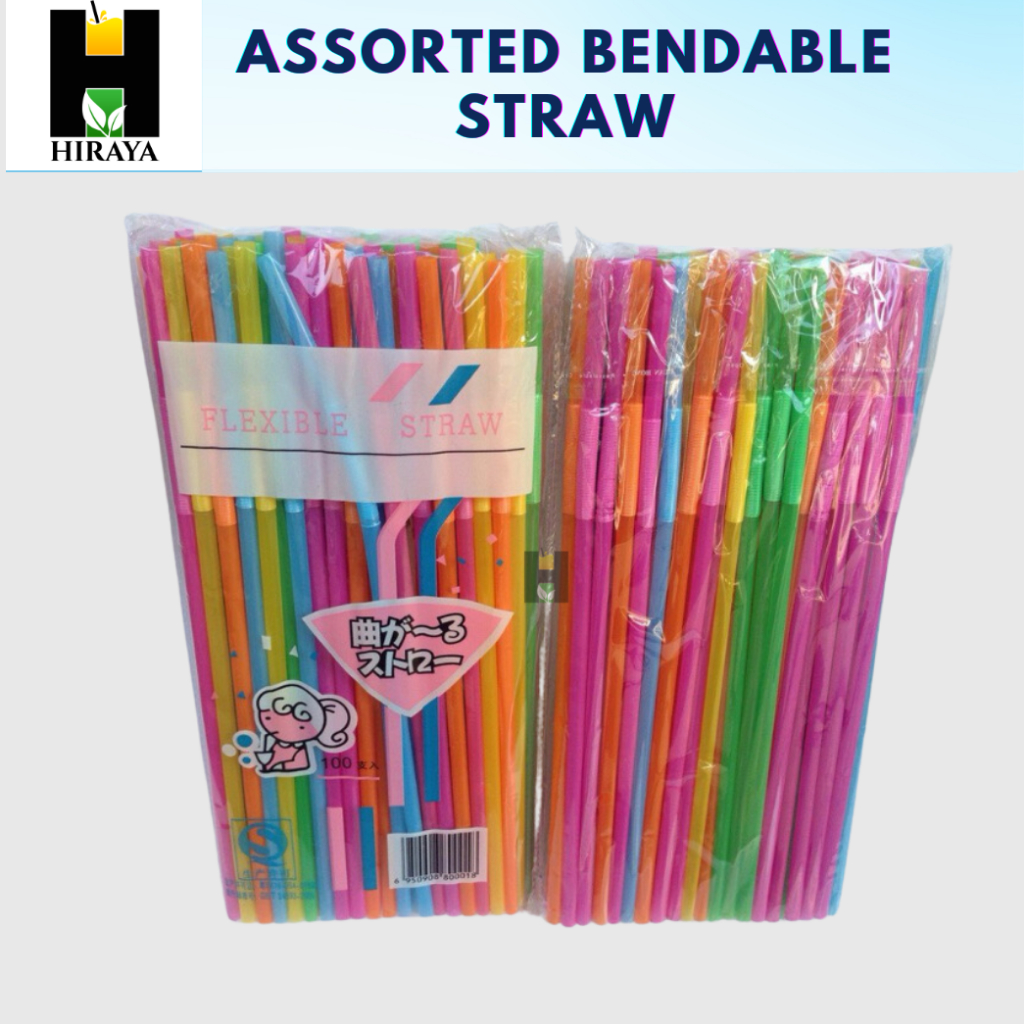 [WHOLESALE - 1 BOX/1600 PCS] Bendable Juice Straw 27 cm/ Disposable ...