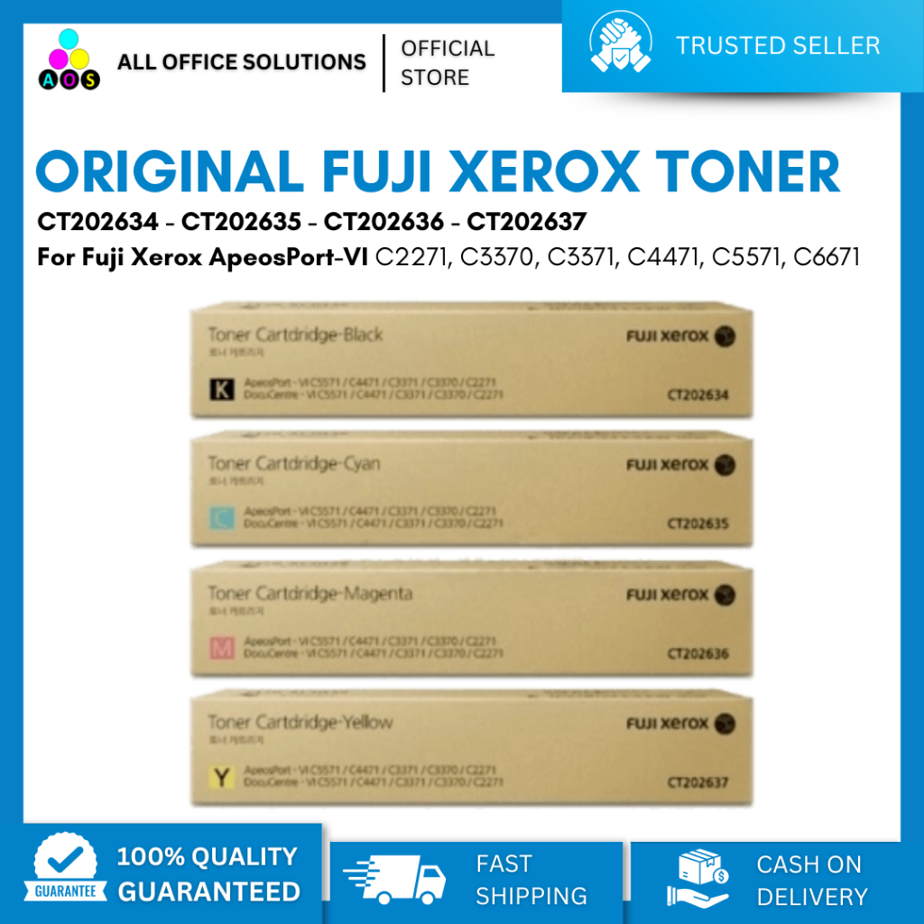 Genuine Fuji Xerox CT202634 CT202635 CT202636 CT202637 Toner Cartridge ...