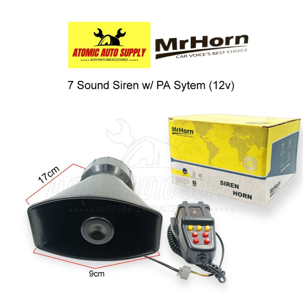 MrHorn - 7 SOUND SIREN WITH PA SYSTEM - 12V (SOLD AS SET) - 100% HIGH ...