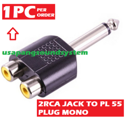 MIXER PLUG 2RCA JACK TO PL 55 PLUG MONO | Shopee Philippines