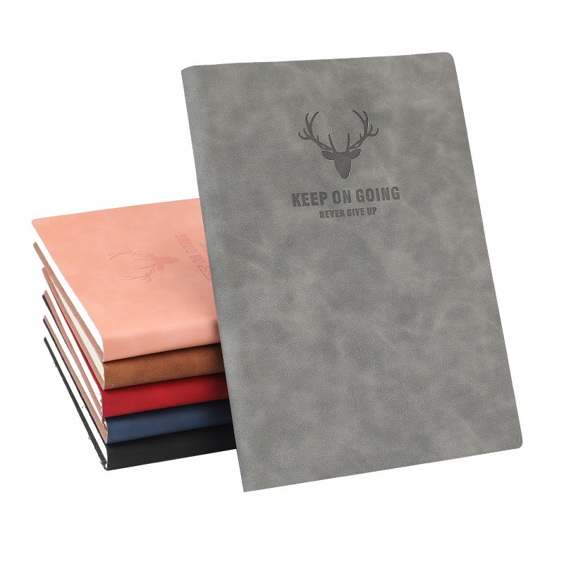 A5 notebook super thick notepad skin feeling leather diary school ...