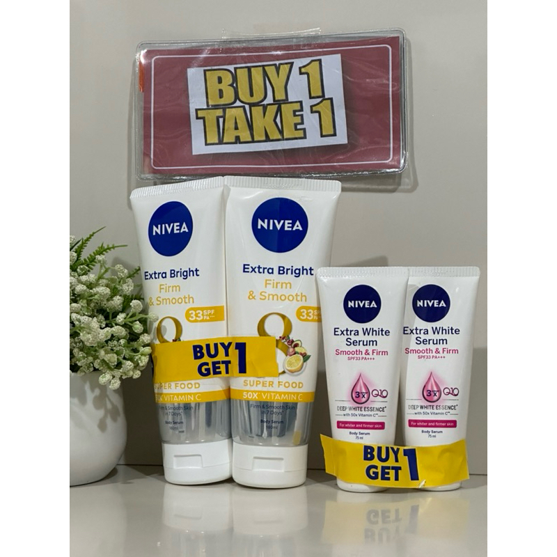 BUY 1 TAKE 1 Nivea Body Serum Extra White / Bright Firm and Smooth 75 ...