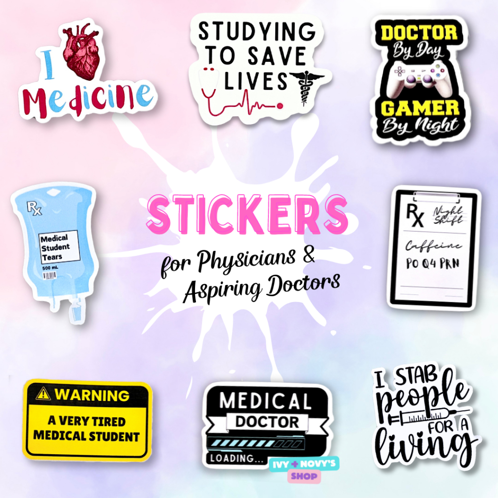 Medical student & Doctor Stickers, Vinyl & Glossy (Water-resistant ...