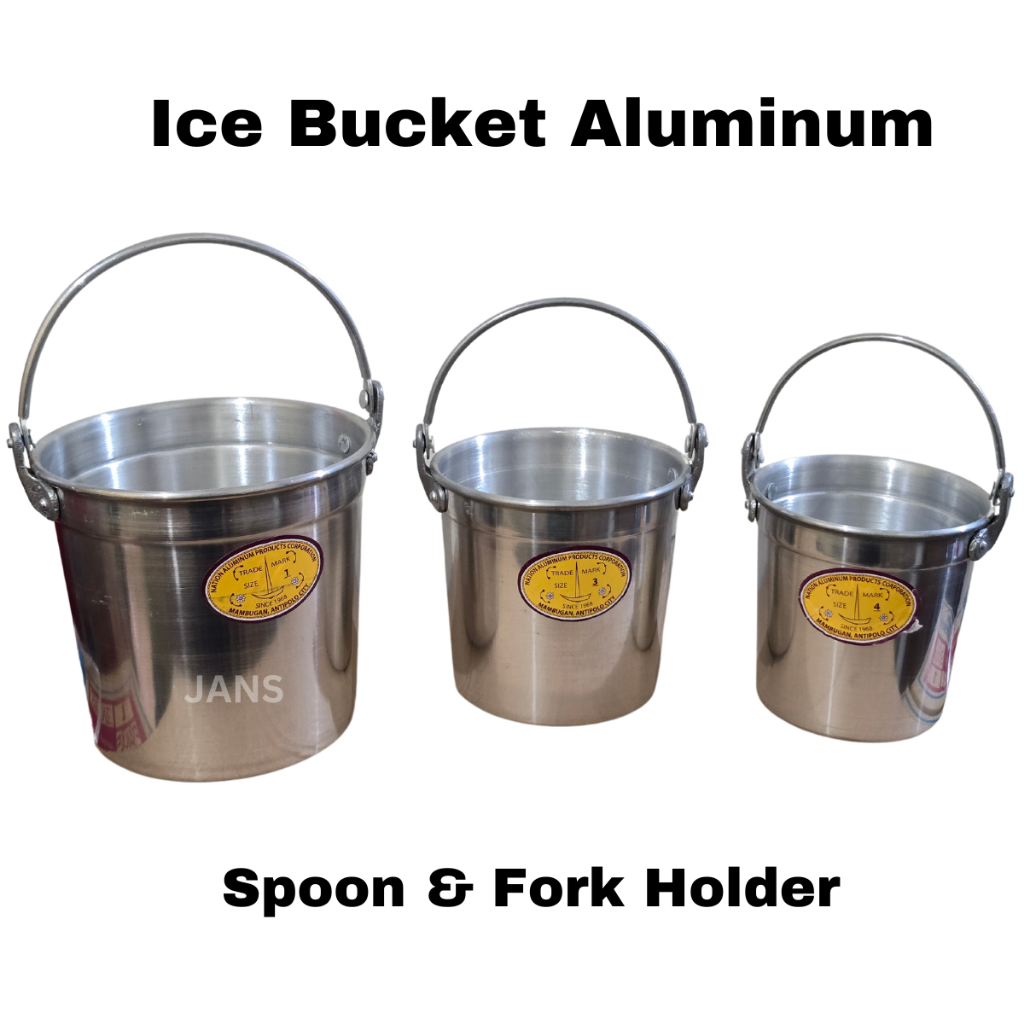Ice Bucket Spoon Holder Aluminum Makapal | Shopee Philippines
