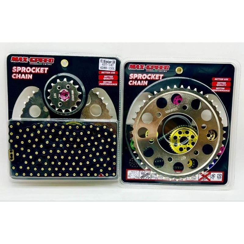 MAX-SPEED CHAIN SET FOR YAMAHA SNIPER 150 V1 V2/ 155 VVA /MAX SPEED ...