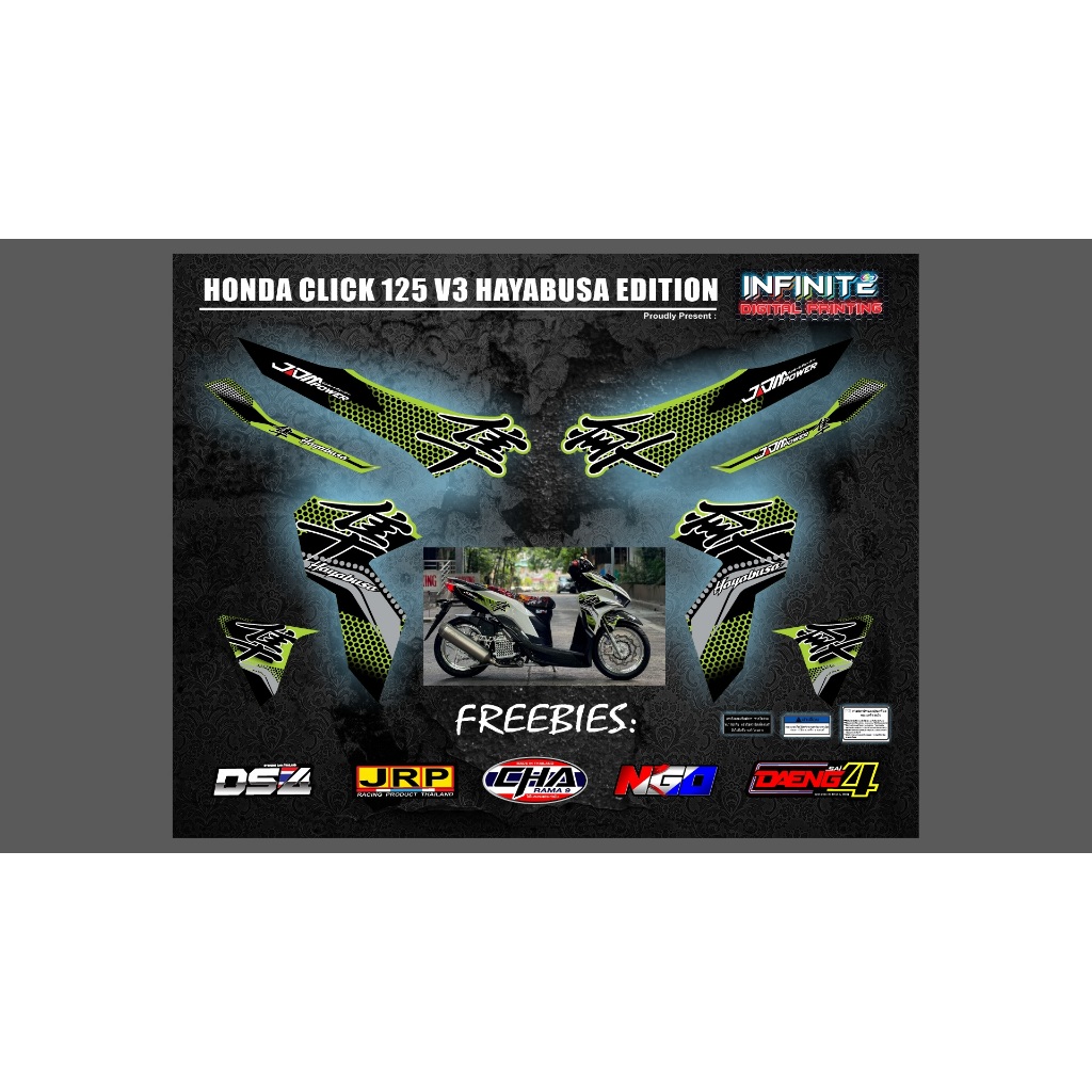 Click V3 STRIPING 125 2018-2021 HAYABUSA DECALS - HD Print, Non-Fading ...