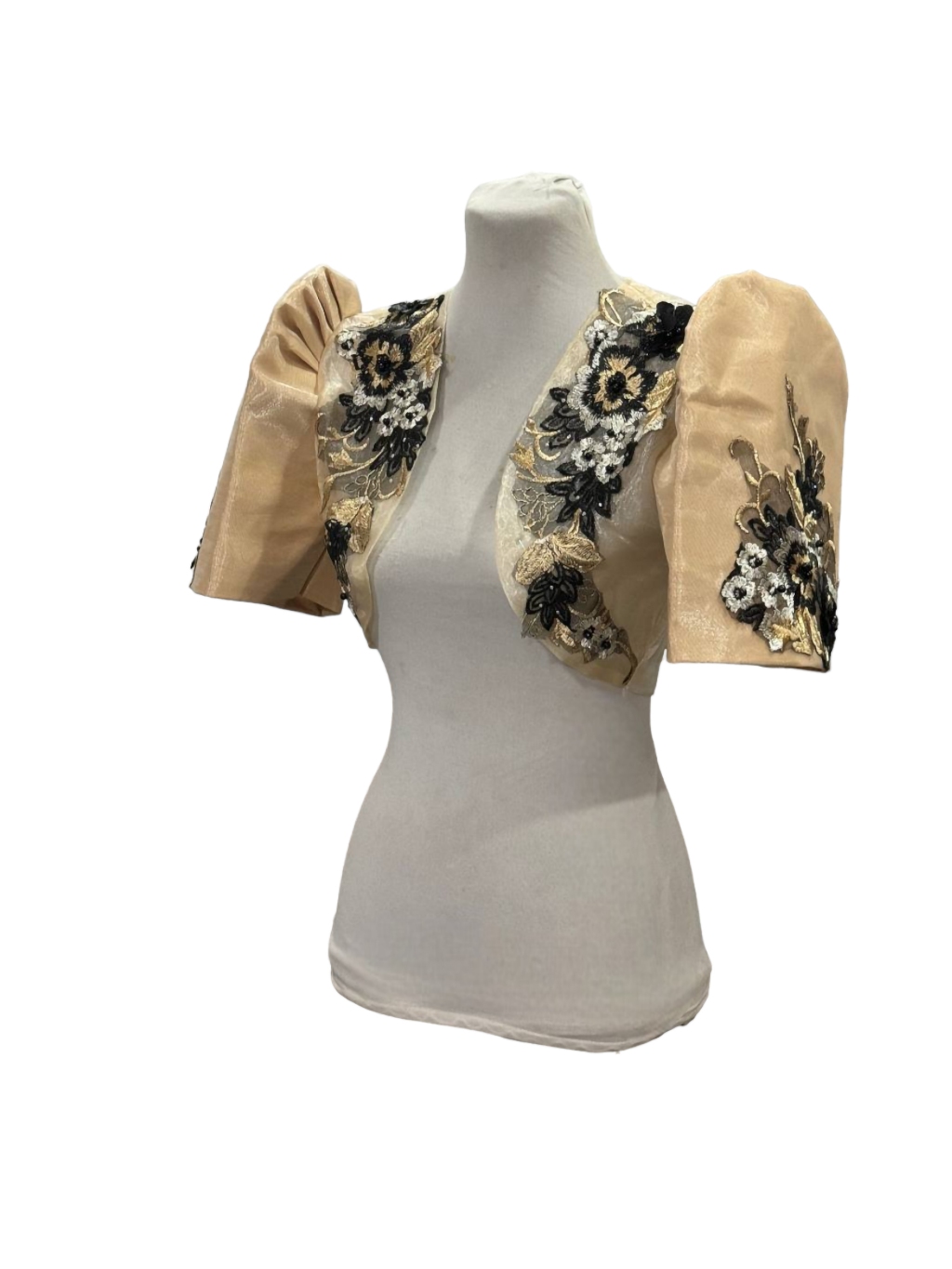 Modern Filipiniana Bolero Crop Top with patching design | Shopee ...