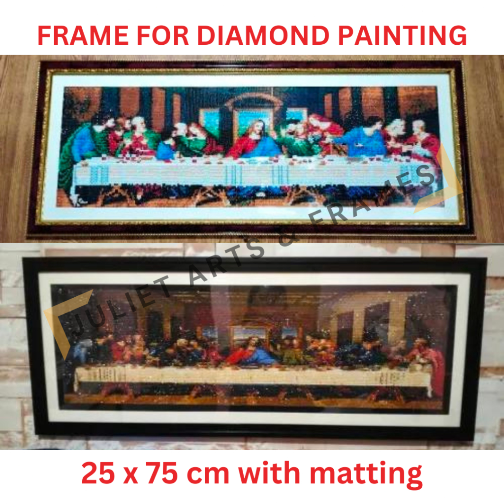 25 x 75 cm FRAME with 1 inch MATTING for DIAMOND PAINTING (HALF INCH ...