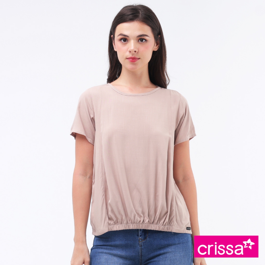 Crissa Soft Linen Woven Short Sleeves Blouse CSFT29-0117 | Shopee ...