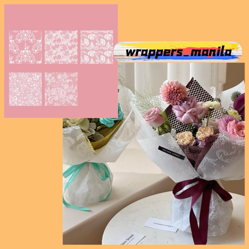 20pcs Lace Wrappers Bouquet Wrapping Material (Waterproof) | Shopee ...