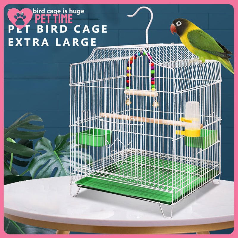 Bird Cage Complete Set With Feeder Portable Suspension Folds For Easy ...
