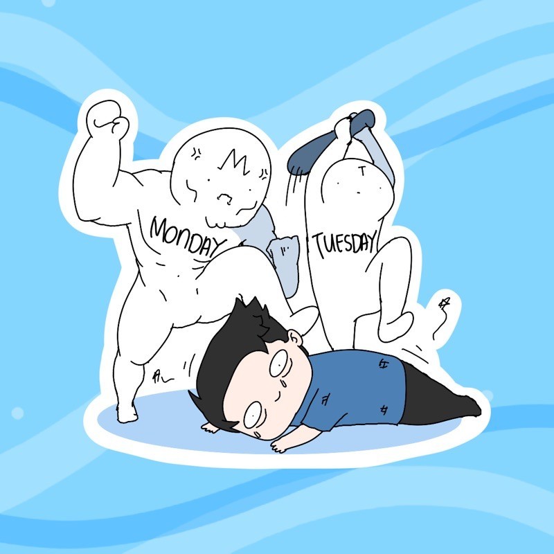 SSKAIT Boy Waterproof funny mood die cut sticker - Monday Tuesday ...