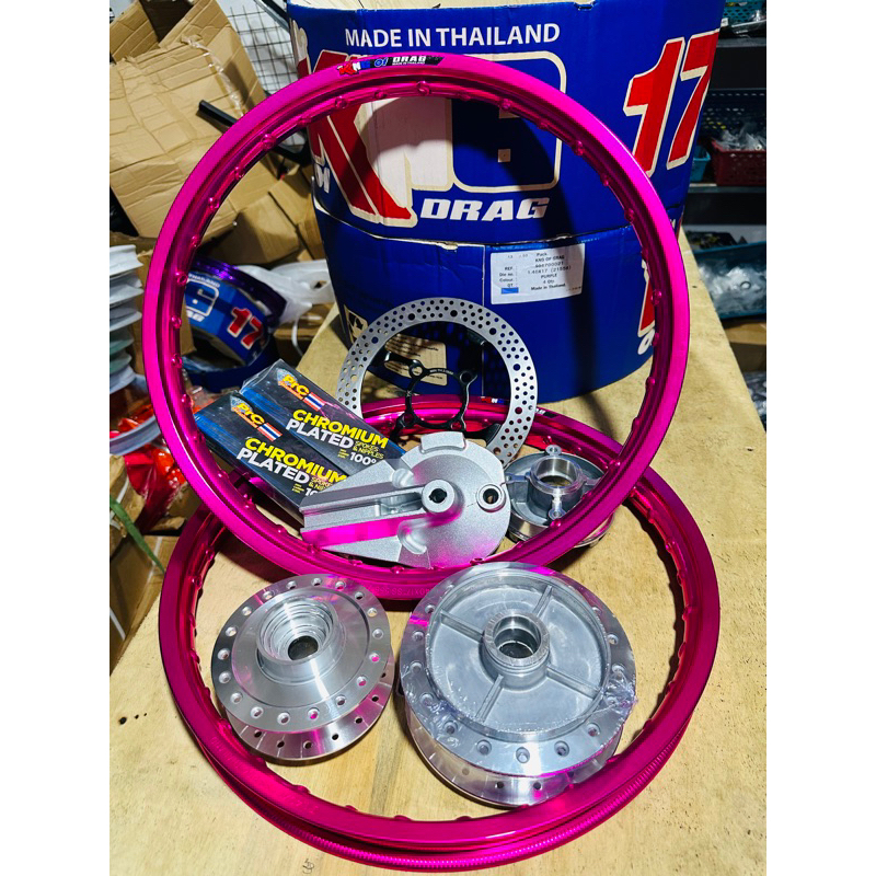 TAIKOM/KING DRAG RIM 1.4 PAIR WITH CROME HUB & RIOS SET | Shopee ...