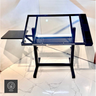 COD | SPACE-SAVING BLACK ACRYLIC DRAFTING TABLE | METAL | FREE LED ...