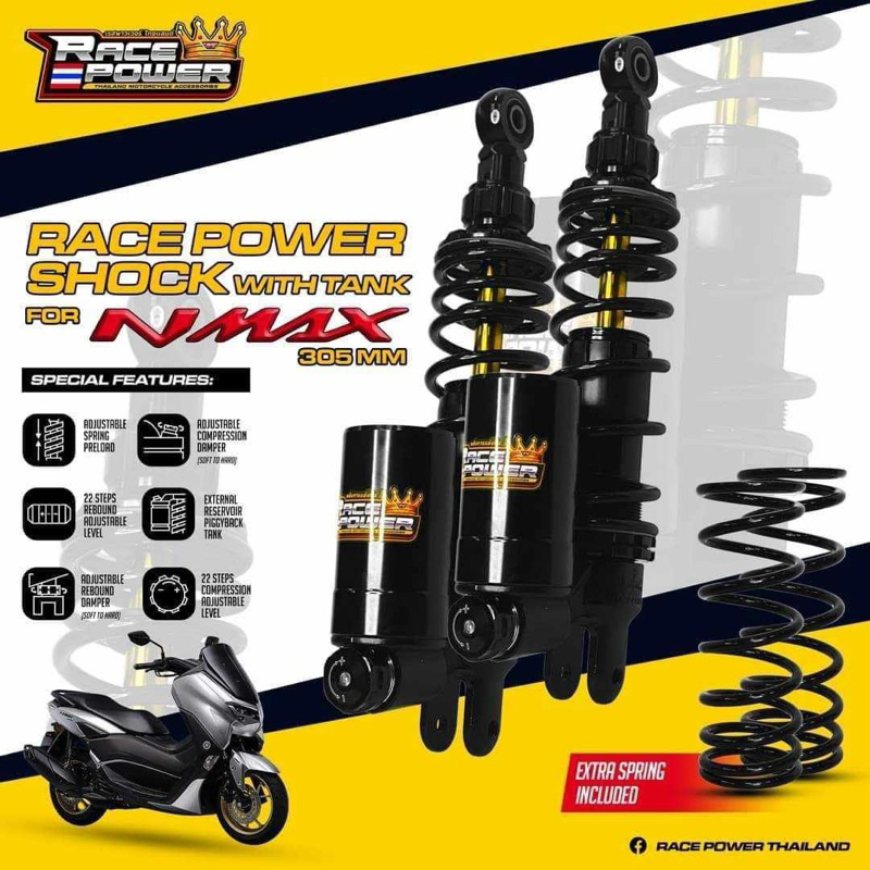 RACE POWER R-TECH PREMIUM INVERTED SHOCK PCX/NMAX/AEROX/AIRBLADE/ADV ...