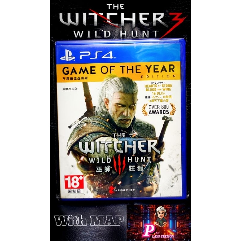 THE WITCHER 3 GAME OF THE YEAR (ORIGINAL) WITH RARE MAP INCLUDED FOR ...