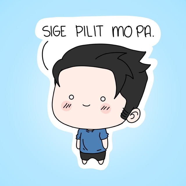 SSKAIT Boy Waterproof funny mood die cut sticker - Sige pilit mo pa ...