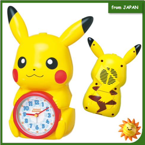 Seiko Clock Alarm Clock Table Clock Character Pocket Monster Pikachu ...