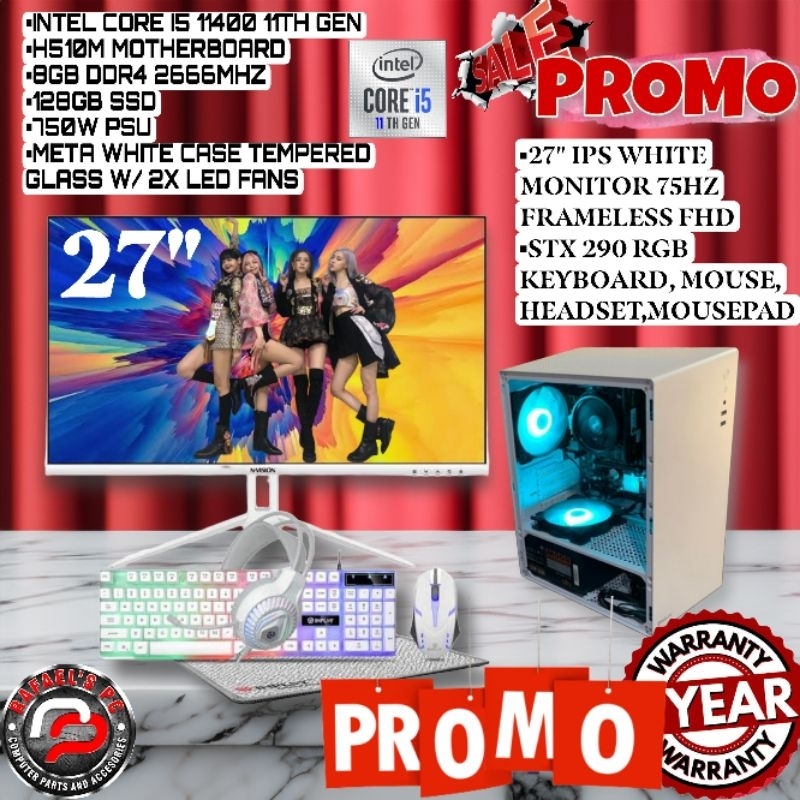 WHIITE THEME PC SET CORE i5 11TH GENERATION | Shopee Philippines