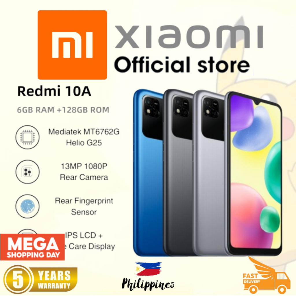 XiaoMi Redmi 10A 6GB RAM 128GB ROM GBS 13MP Dual Camera 5000mAh battery ...