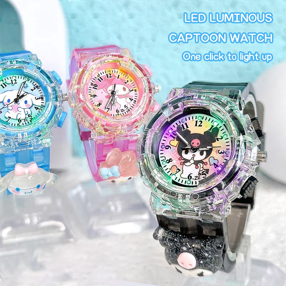 Cartoon LED Watch for Kids Transparent Luminous Watch Cute 3D Cartoon ...