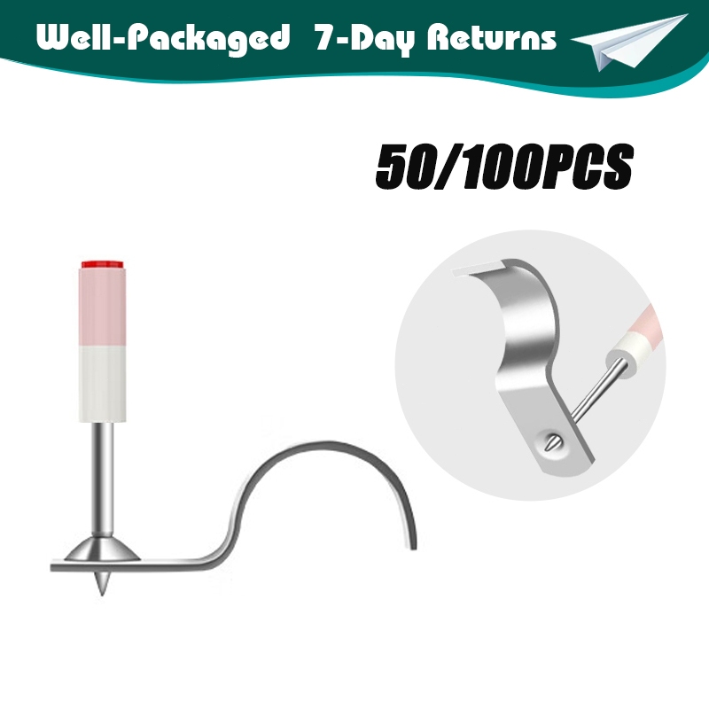 100PCS Ceiling Shooting Pipe Clamp Nails with Metal Pipe Climp Concrete ...