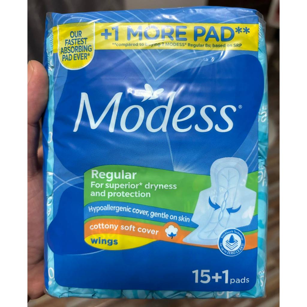 MODESS Regular Cottony Soft With Wings Sanitary Napkin (15+1) - Regular ...