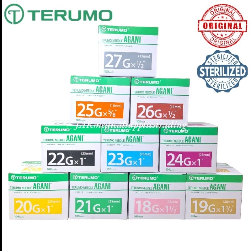 Terumo Agani Needles (Gauge 18/19/20/21/22/23/24/25/26/27) PER BOX ...