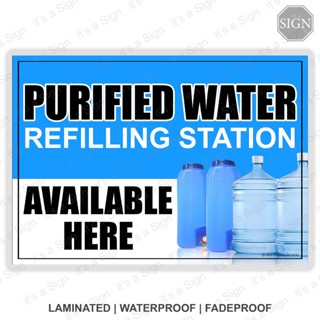 Purified Water Refilling Station Store Sign - Laminated Signage - A4/A3 ...