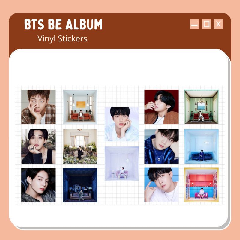 14 PCS SET | BTS BE Album Concept Photos Vinyl stickers (WATERPROOF ...