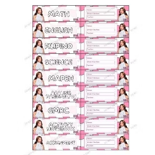 Bini Ppop Subject Label + Name Label Bundle Sticker Set | Shopee ...