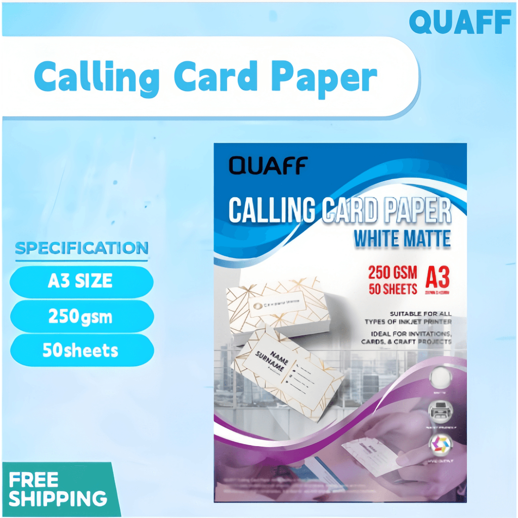 QUAFF Calling Card Paper White Matte Double Sided Cardstock Paper ...