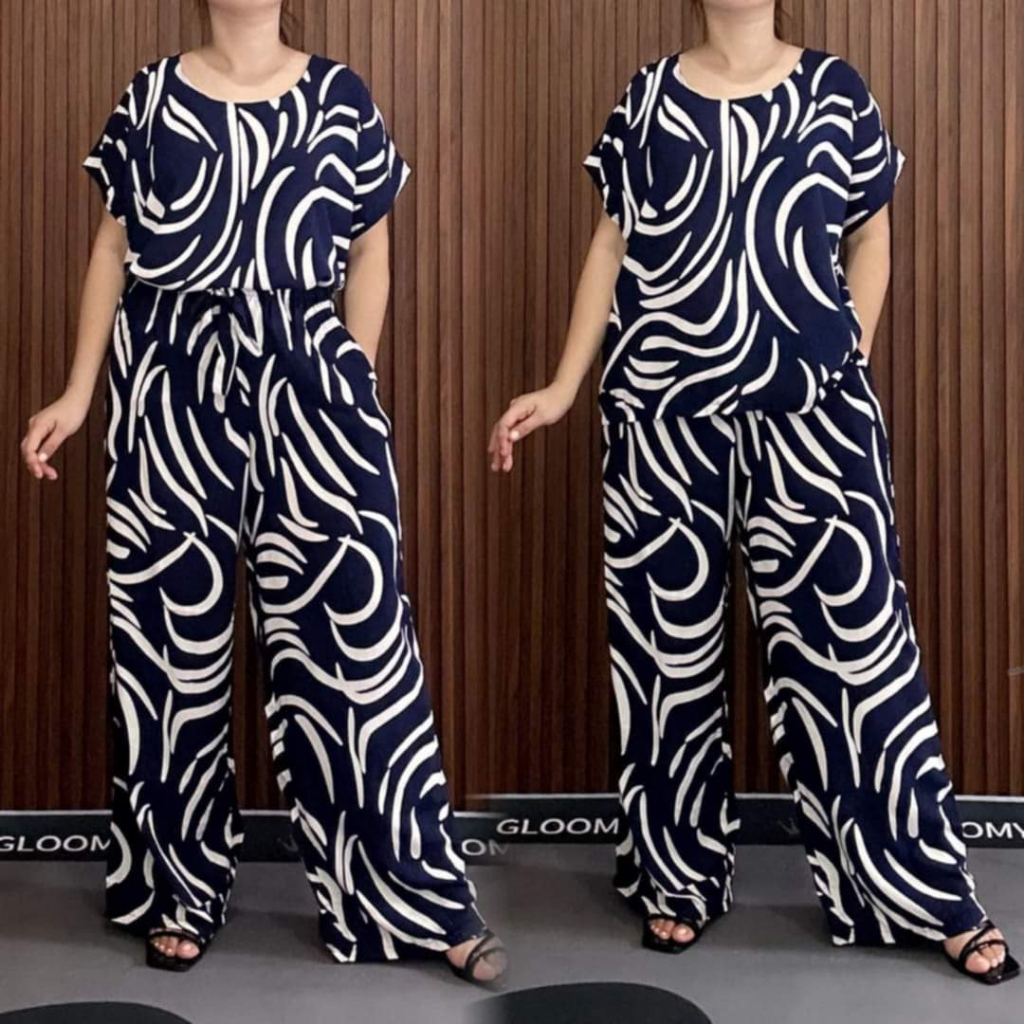 Challis Blouse Squarepants Terno w/ 2 Side Pockets Senepa Print ...